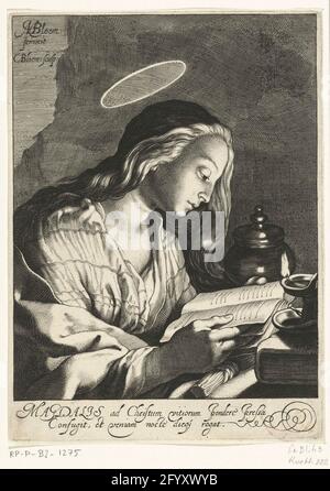 Maria Magdalena while she reads a book, Christian Julius Gustav Planer ...