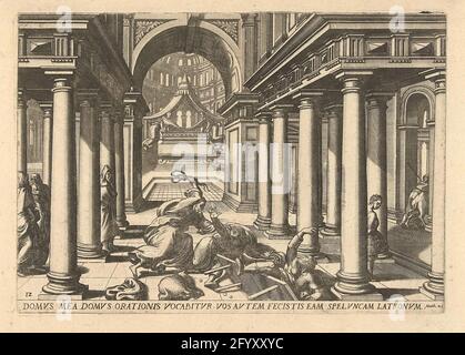 Christ hunts the money exchangers from the temple; Events in and around ...