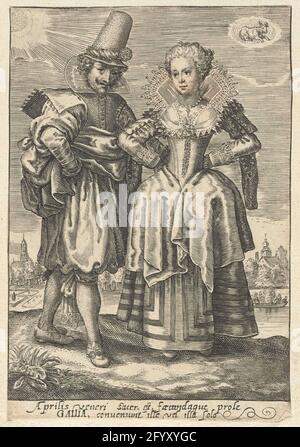 Man, dressed according to the fashion of about 1620, Man, standing in ...