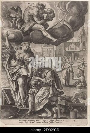 High age under the influence of Saturn, Monogrammist HF (engraver ...