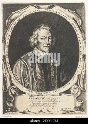 Portrait of Christiaan Rumpf at age 65, bust in oval frame with ...