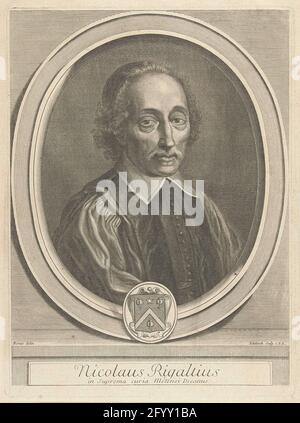 Portrait of Nicolas Rigault; Nicolaus Rigaltius. Portrait of the French ...