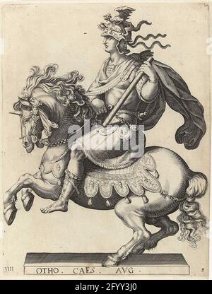 Equestrian portrait of a Roman emperor; Portraits of Roman emperors. A ...