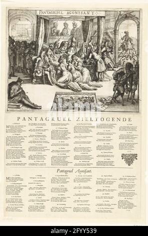 Cartoon on Louis XIV when hearing that the death of Willem III is false ...