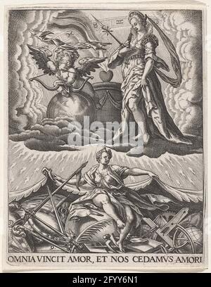 Venus and Amor on the clouds. Venus and Amor on the clouds. Amor with ...