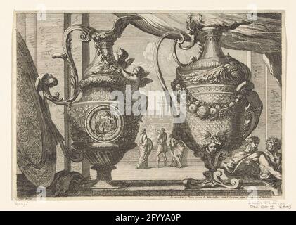 Two gift jug; VASES OU BURETTES A LA ROMAINE. Left side with the ...