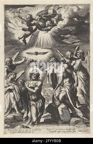 Baptism of Christ. Christ is in the Jordaan with his feet and is baptized by John the Baptist ...