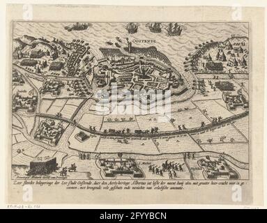 Siege of Ostend: Plan of the city with all defenses, 1601, 1613 - 1615 ...