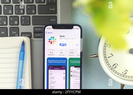 Kharkov, Ukraine - May 28, 2021: Banner with Germany bank app Sparkasse ...