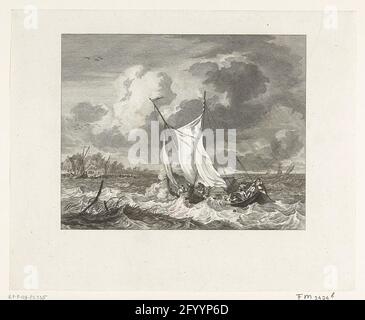 Drowning of Prince Johan Willem Friso, 1711, 1853 - 1855 print Johan ...