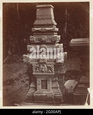 Candi Papoh/Kotes, platform miniature temple with kalamukha ornaments ...