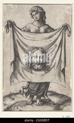 Sweat cloth of the Holy Veronica. Saint Veronica sweat cloth (Sudarium ...