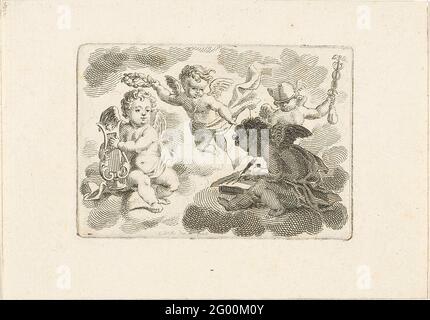 Four putti as a personnifications of arts and sciences Stock Photo - Alamy