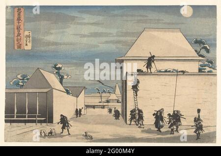 Nocturnal attack in the eleventh deed of the Chushingura play, Utagawa ...