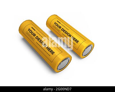 Small AA Battery 3D Illustration Mockup Scene on Isolated Background ...