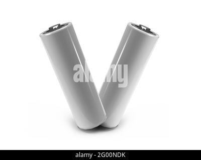 Small AA Battery 3D Illustration Mockup Scene on Isolated Background ...