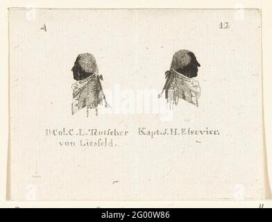 Silhouette portrait of Colonel von Liesfeld and captain Elsevier ...