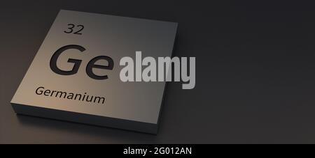 Germanium on periodic table of the elements. Metalloid with symbol Ge ...