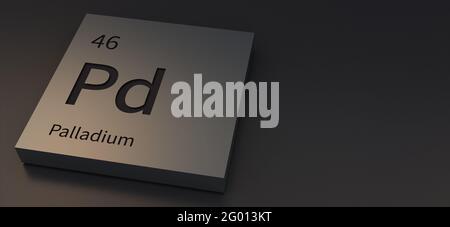 Element palladium on the periodic table of elements. Chemical element ...