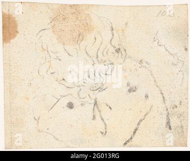 Sketch of Moses ter Borch, in profile to the left, after c. 1627 - 1681 ...