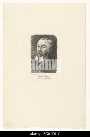 Portrait of artist and lithographer Emile Vernier, Félix Bracquemond ...