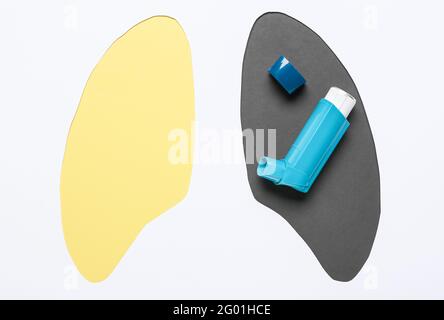 Ill and healthy lungs made of paper on color background Stock Photo - Alamy