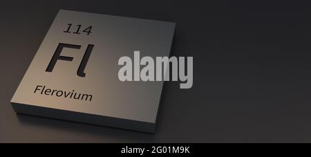Flerovium on periodic table of elements. Extremely radioactive ...