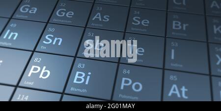element in spherical form. 3d illustration on the periodic table of the ...
