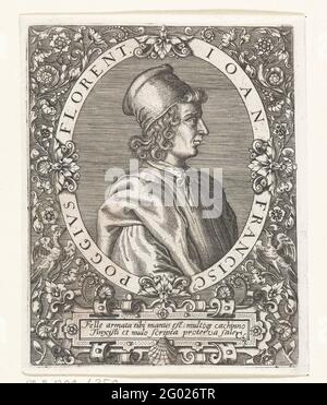 Portrait of Poggio Bracciolini; Ioan Francis [US] Poggius. Portrait of ...