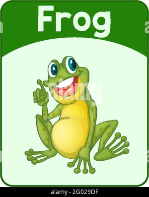 Vocabulary flashcard with word Frog illustration Stock Vector Image ...