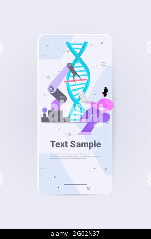 robotic scientist working with DNA robot researcher making experiment ...