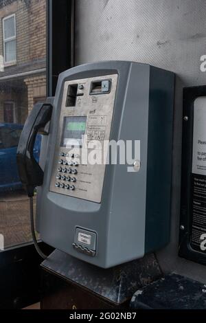 A scruffy British Telecom public pay phone on Cherry Hinton Road ...