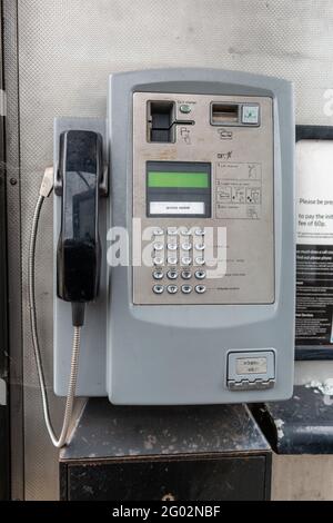 A scruffy British Telecom public pay phone on Cherry Hinton Road ...