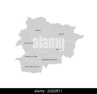 Vector andorra map outline with white background Stock Vector Image ...