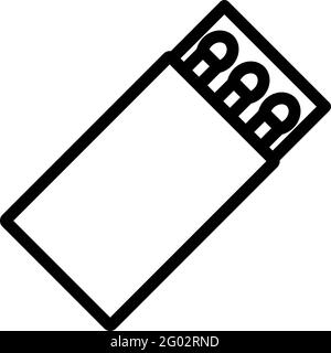 Icon Of Match Box. Editable Bold Outline With Color Fill Design. Vector ...