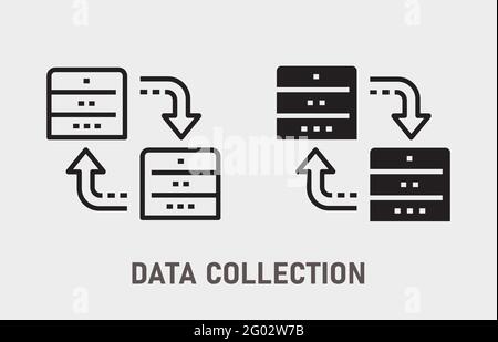 Big data glyph icon, database and connection, cloud computing vector ...