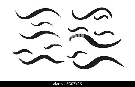 Set of hand lettering underlines lines isolated on white, vector ...