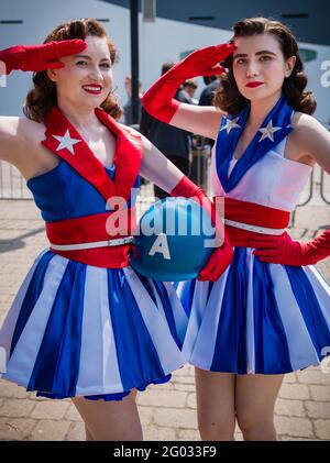 Comic Con girls and Cosplay girl costumes. Bangkok Thailand Southeast ...
