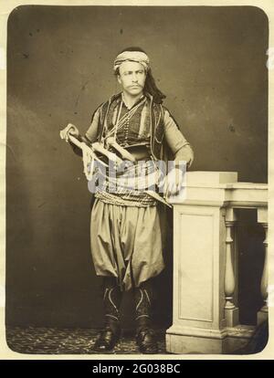 Full length Portrait of Ottoman Turkish Officer in Ottoman Army. c19th ...