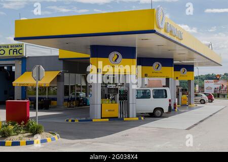 BRCKO, BOSNIA AND HERZEGOVINA - May 14, 2017: Daytime shot of gas ...
