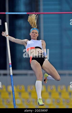 Sandi Morris (USA) places second in the women's pole vault at 15-10 1/2 ...