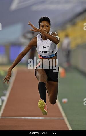 Shanieka Ricketts in the triple jump at the Doha 2019 World Athletics ...