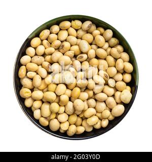 Bowl of dried soybeans isolated on white background Stock Photo - Alamy