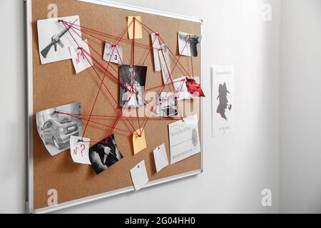 Crime board in police department, closeup Stock Photo - Alamy
