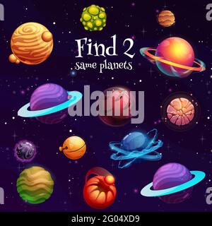 Find two same planets. Space matching activity for preschool children ...
