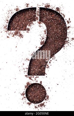 stencil question mark sign made with dirt Stock Photo - Alamy