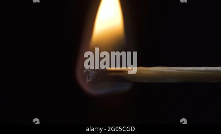 Photo of wood burning and smouldering matchstick Stock Photo - Alamy