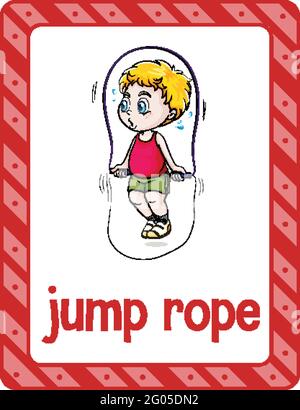 Vocabulary flashcard with word Jump Rope illustration Stock Vector ...