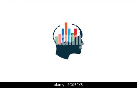 Chart vector illustration of a human head in profile showing the ...