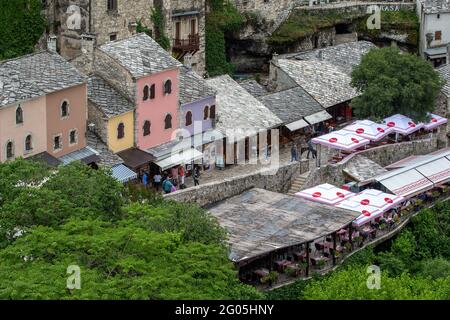 Views of Mostar from Koski Mehmet Pasha mosque: Stari Most museum ...